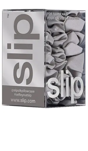 Slip Midi & Large Scrunchie Set Of 3 - Grey