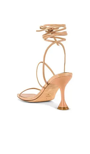 Raye Roo Heel Sandals With Tie Fastening - Beige