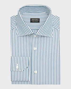 Zegna Cotton Multi-stripe Dress Shirt