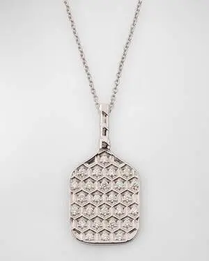 Roberto Coin 18k Pickleball Pendant Necklace With Diamonds - White Gold