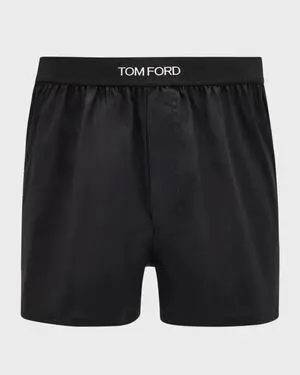 TOM FORD Apos;s Cotton Poplin Stretch Boxer Shorts - Black