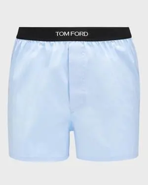 TOM FORD Apos;s Cotton Poplin Stretch Boxer Shorts - Light Blue