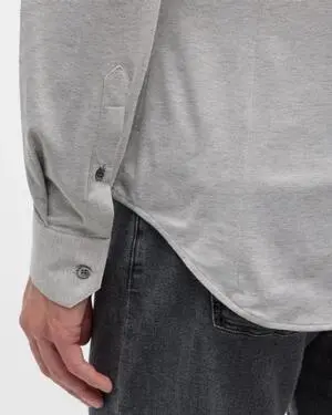 Giorgio Armani Apos;s Solid Cotton Stretch Sport Shirt - Beige