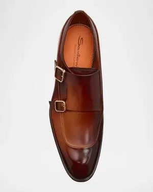 Santoni Eros Double-monk Strap Loafers - Orange