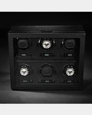 Wolf British Racing 6-piece Watch Winder - Black
