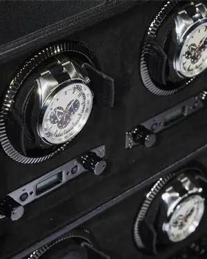 Wolf British Racing 4-piece Watch Winder - Black