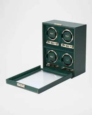 Wolf British Racing 4-piece Watch Winder Green