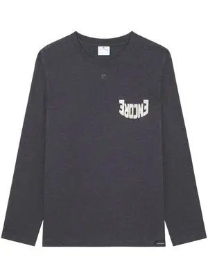 COURREGES Encore Long-sleeved Cotton T-shirt - Grey