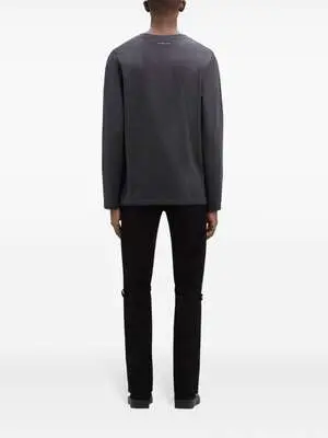 COURREGES Encore Long-sleeved Cotton T-shirt - Grey