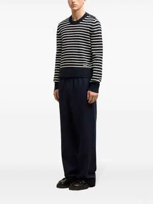 Ami Striped-pattern Sweater - Blue