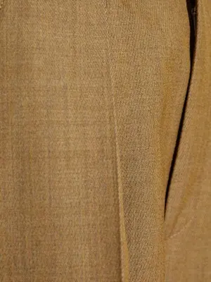 Burberry Pleat-detail Wool Cargo Trousers - Neutrals