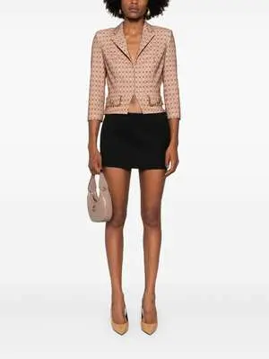 Elisabetta Franchi Diamond-print Cropped Jacket