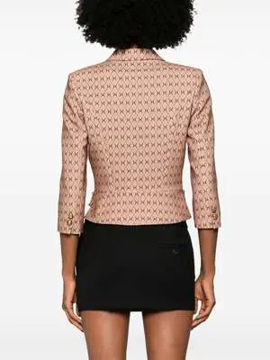 Elisabetta Franchi Diamond-print Cropped Jacket