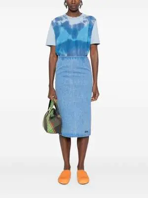 Marni Logo-patch Denim Pencil Skirt