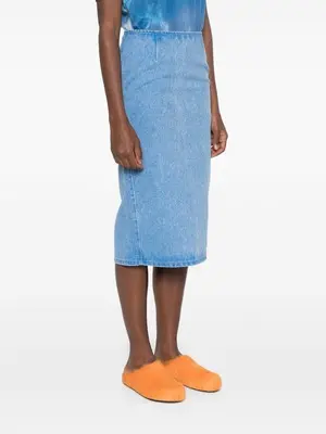Marni Logo-patch Denim Pencil Skirt