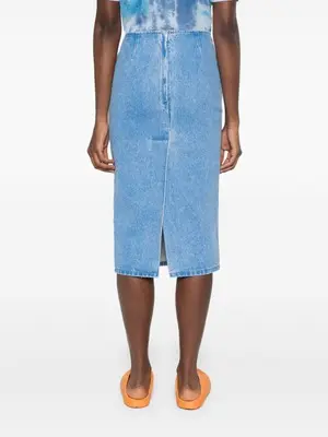Marni Logo-patch Denim Pencil Skirt
