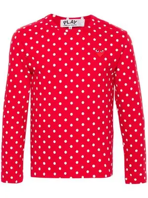 Play Comme Des Garcon Polka-dot T-shirt - Red