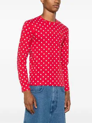 Play Comme Des Garcon Polka-dot T-shirt - Red