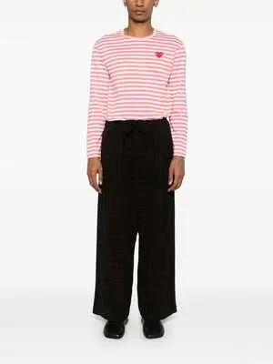 Play Comme Des Garcon Striped Long Sleeve T-shirt - Pink