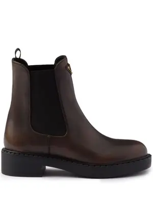 Prada 50mm Leather Chelsea Boots