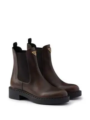 Prada 50mm Leather Chelsea Boots