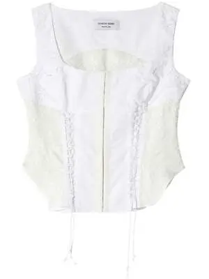 MARINE SERRE Upcycled Household-linen Corset Top