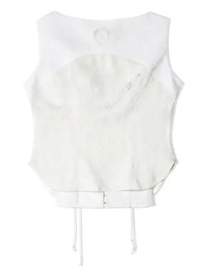 MARINE SERRE Upcycled Household-linen Corset Top