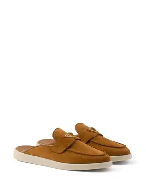 Prada Suede Mules - Brown