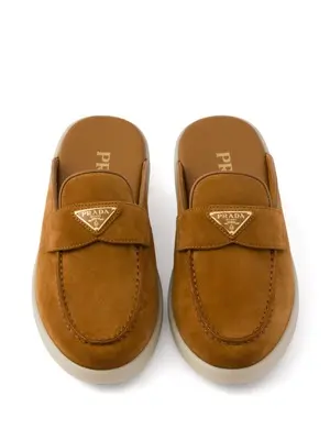 Prada Suede Mules - Brown