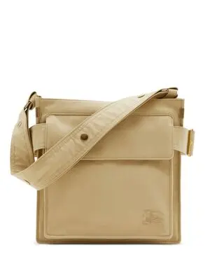 Burberry Logo-embroidered Messenger Bag - Neutrals