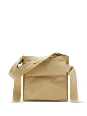 Burberry Logo-embroidered Messenger Bag - Neutrals