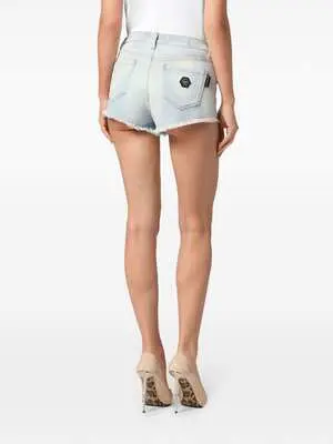 Philipp Plein Strass Denim Shorts
