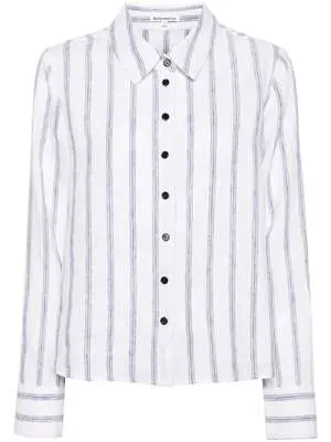 REFORMATION Sky Stripe-print Linen Shirt