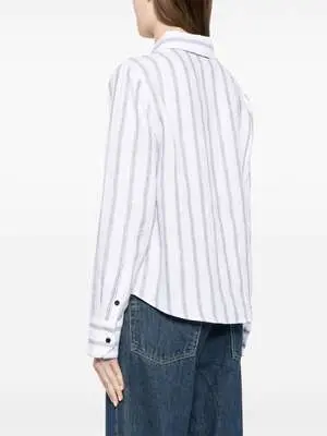 REFORMATION Sky Stripe-print Linen Shirt