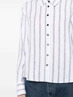 REFORMATION Sky Stripe-print Linen Shirt
