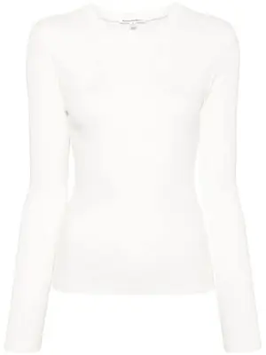 REFORMATION Davy Ribbed-knit Long-sleeve T-shirt - White