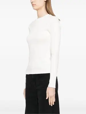 REFORMATION Davy Ribbed-knit Long-sleeve T-shirt - White