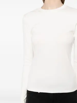 REFORMATION Davy Ribbed-knit Long-sleeve T-shirt - White