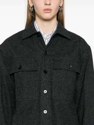 JIL SANDER Mélange Flannel Overshirt