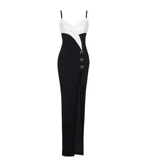Balmain Crepe Two-tone Dress