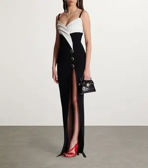 Balmain Crepe Two-tone Dress