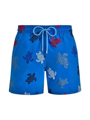 Vilebrequin Turtle Rounds Swim Trunks - Neon Blue