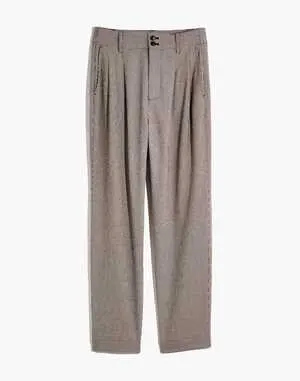 Madewell Pleated Taper Wide-leg Pants In Mini Houndstooth
