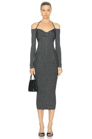 Moschino Long Sleeve Dress - Multi Black