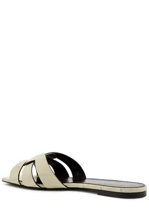 Saint Laurent Tribute Crocodile-effect Leather Slides