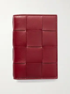Bottega Veneta Cassette Intrecciato Leather Passport Holder - Red