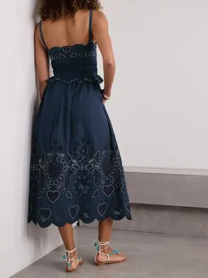 Sea Jeanetta Embroidered Cotton-voile Midi Dress