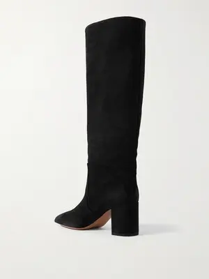 Paris Texas Anja 70 Suede Knee High Boots - Black