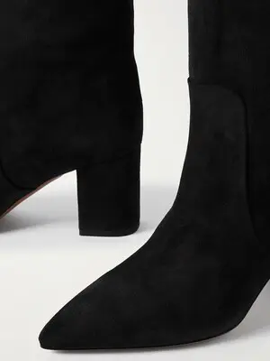 Paris Texas Anja 70 Suede Knee High Boots - Black