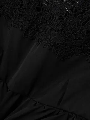 KIKA VARGAS Ivonne Guipure Lace-trimmed Peplum Top